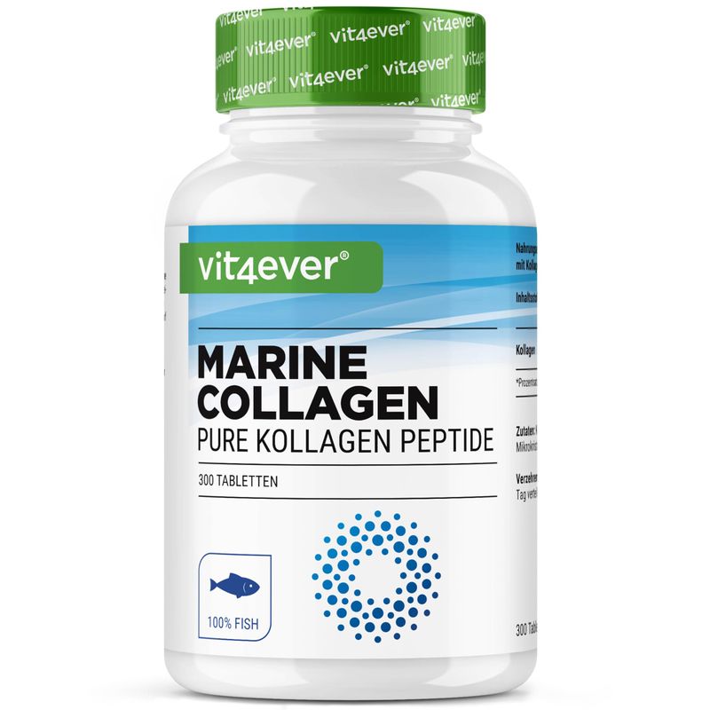 Marine Collagen - 300 Tablets - 3000 mg per Daily Serving - Premium ...