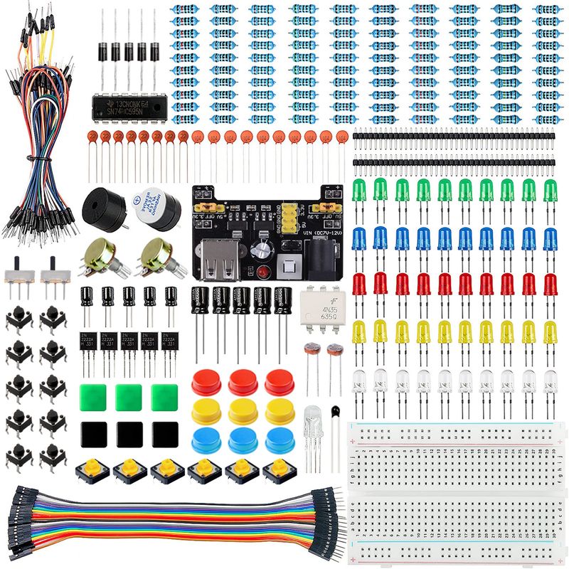 Miuzei Basic Starter Kit for Arduino Projects with Breadboard, Power Supply Module, Jumper Cable ...