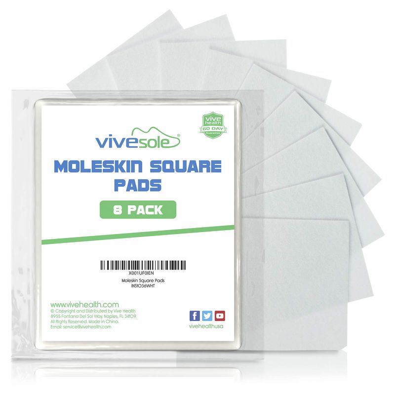 ViveSole Moleskin Patch for Feet (8 Pack) - Blister Protection Padding ...