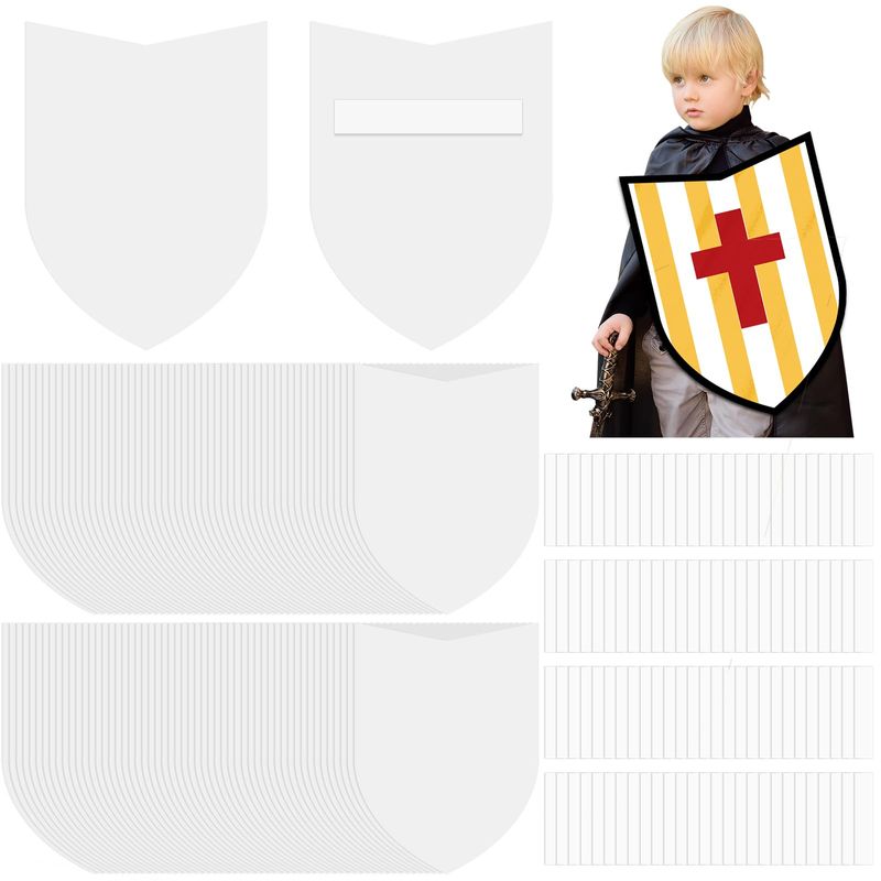 ReliThick 36 Pcs Paper Shields for Kids DIY Shields Craft to Decorate Cardboard Shield Shapes ...