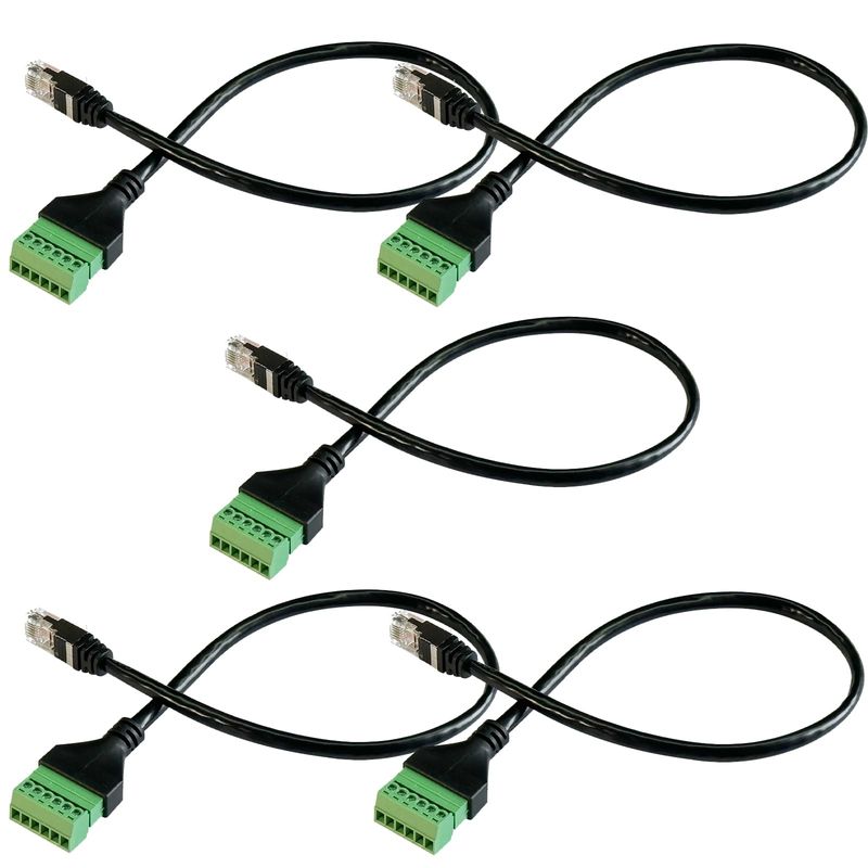 Jienk 5Pcs RJ11 Male to 6 Pins Screw Terminal Block Adapter for Cat3 ...