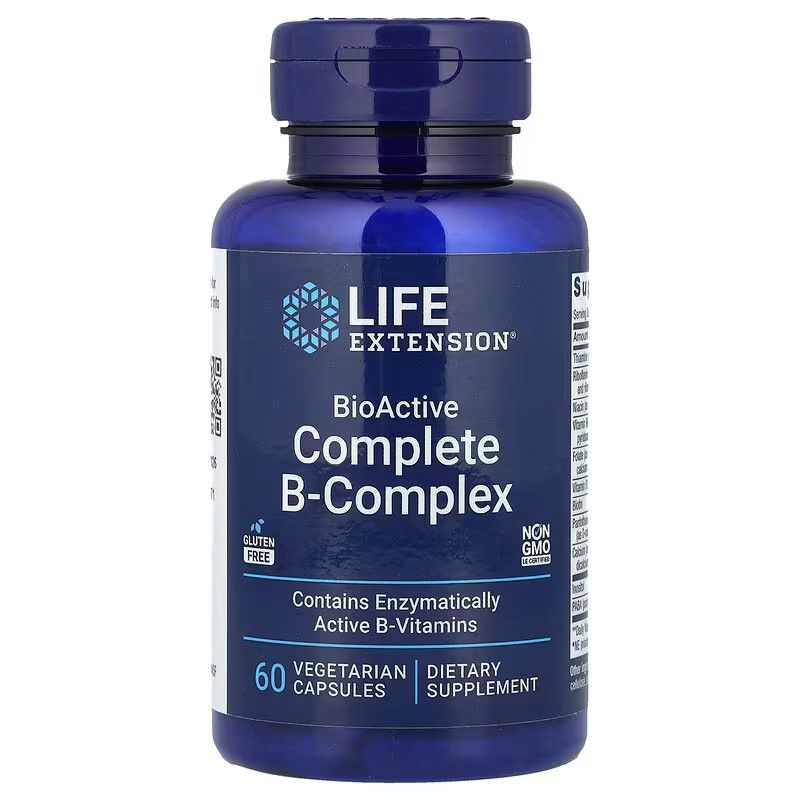 Life Extension Bioactive Complete B-Complex 60 vegetarian capsules ...