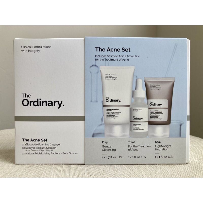 The Ordinary The Acne Set 2.0: Salicylic Acid 2% Solution,Cleanser ...