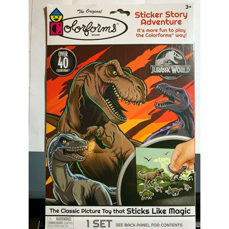 COLORFORMS JURASSIC WORLD STICKER STORY ADVENTURE SET CLASSIC KIDS TOY ...