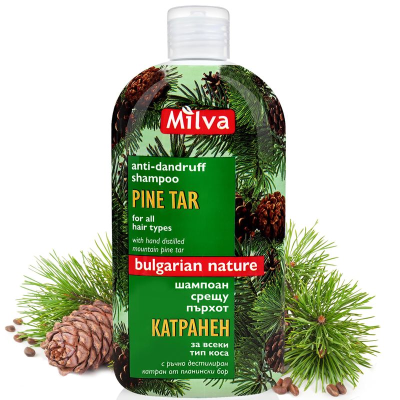 Milva Pine Tar Shampoo for Seborrheic Dermatitis - 200ml Natural ...