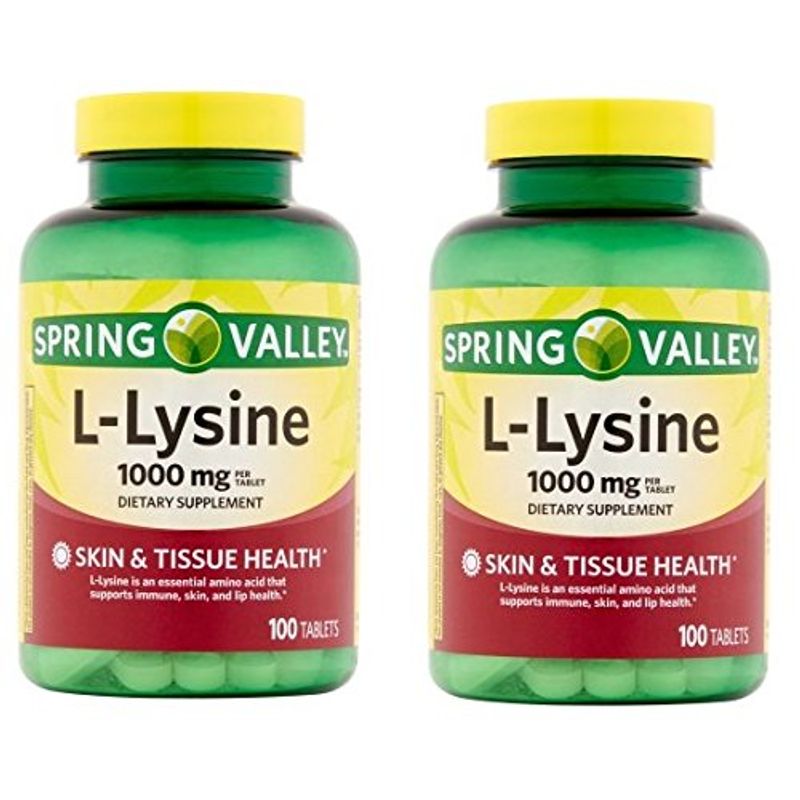 Spring Valley - L-Lysine 1000 mg, 100 Tablets (Pack of 2) - Online ...