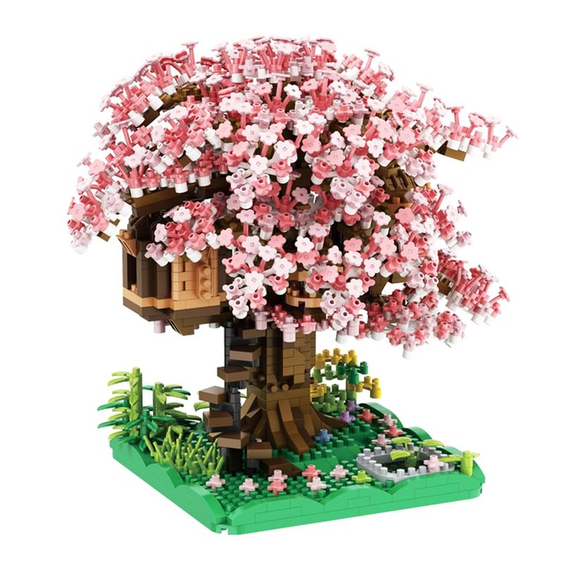 BDYDT Pink Cherry Blossom Bonsai Tree Building Blocks Set,（1443 Pieces ...
