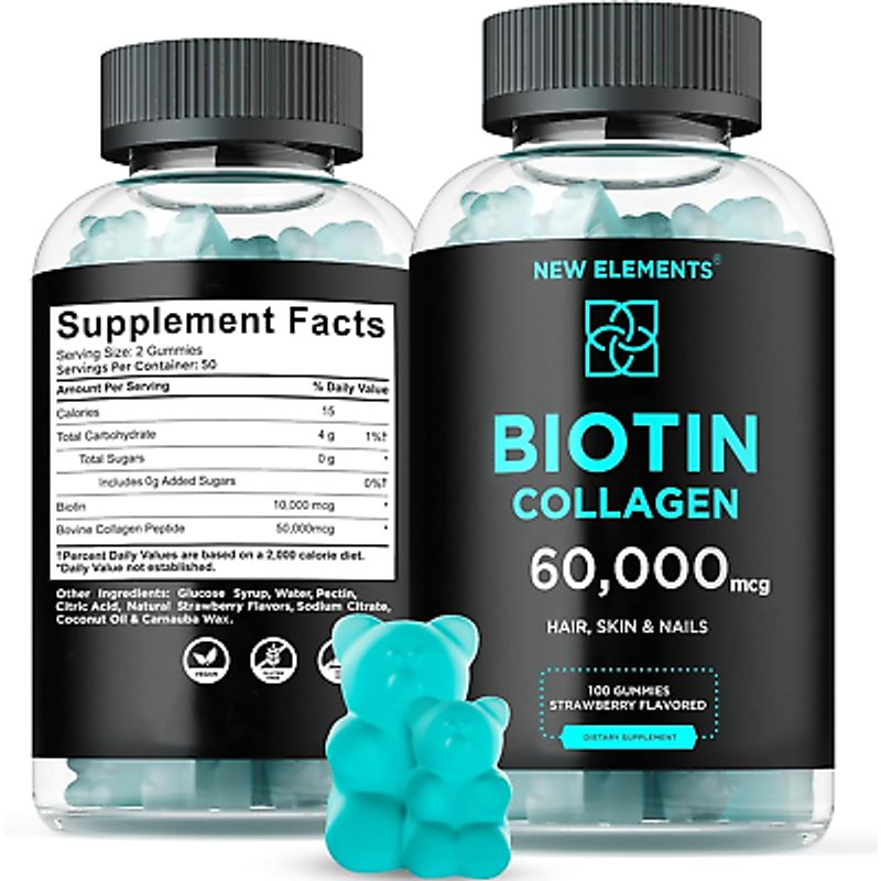Biotin & Collagen Peptides Gummies - Collagen Peptides 50000Mcg + Biotin 10000Mc - Online ...