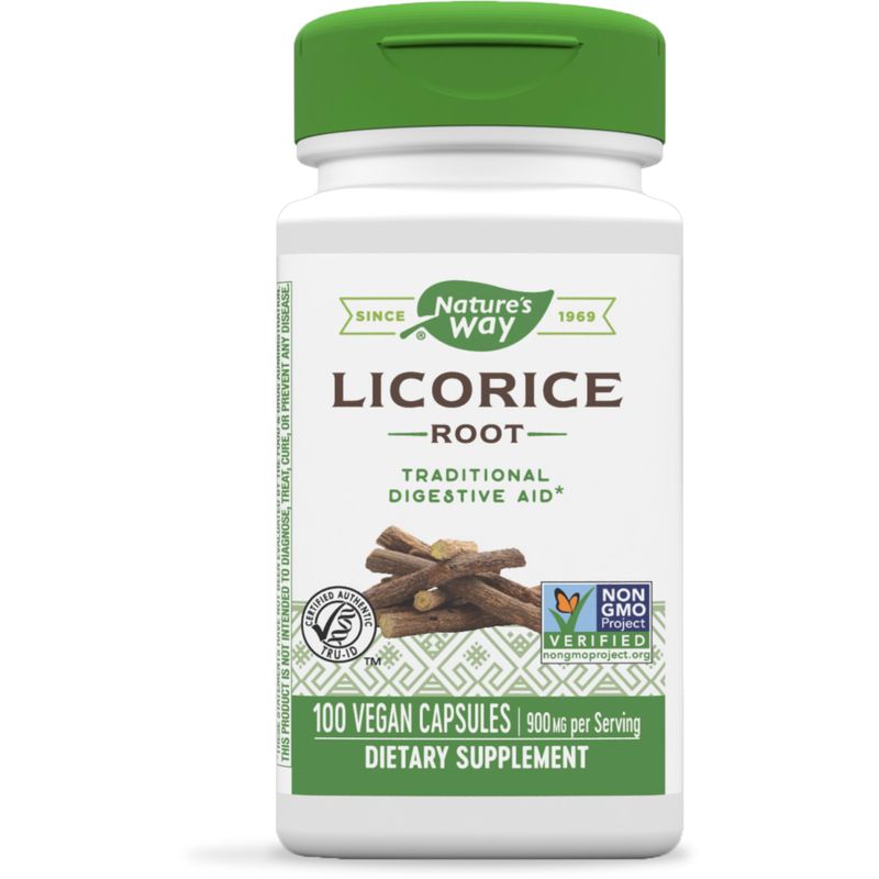Nature's Way Licorice Root Capsules for Adults, Traditional Digestive ...