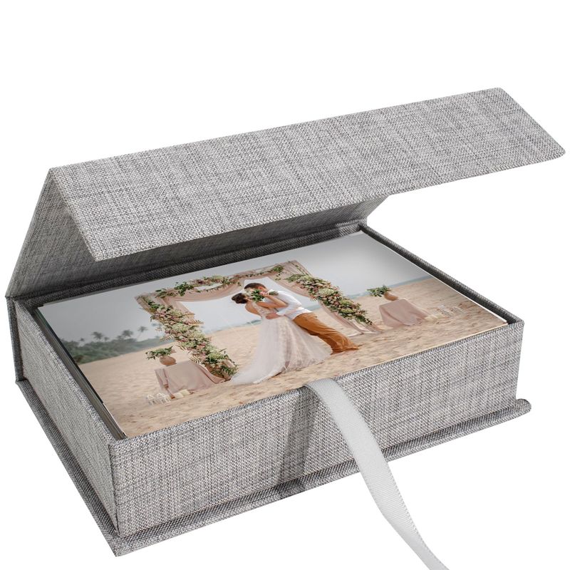 Hiwhy Photo Storage Box 4x6, Linen Photo Box, Memory Box Perfect to ...