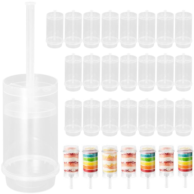 BESTonZON 30pcs Cake Pusher Music Lollipop Clear Jel Round Popsicle ...