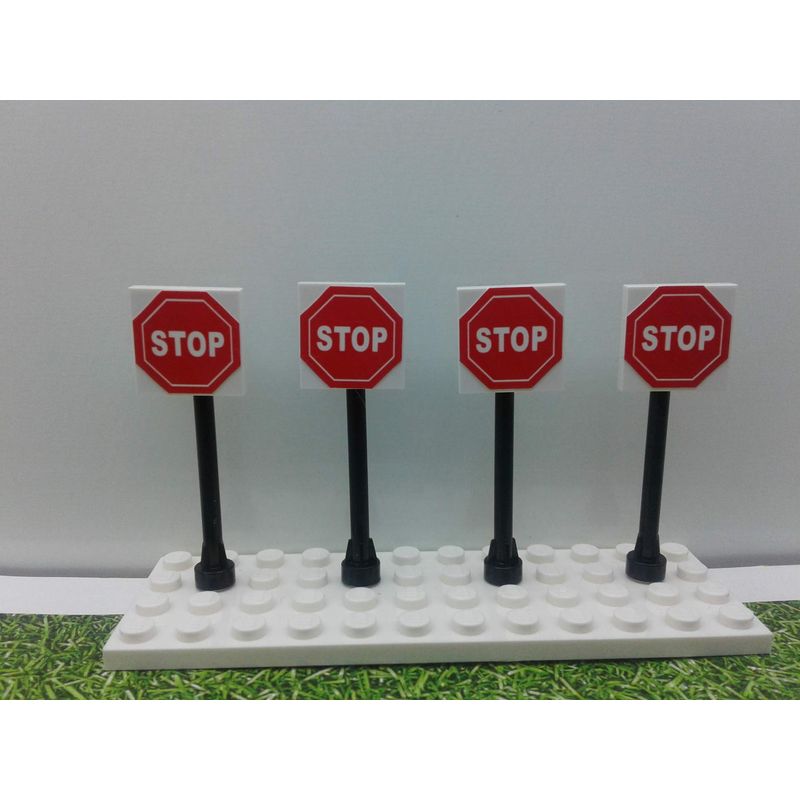 Building Bricks Toys Traffic Stop Sign’s City Town Road Street Toy ...
