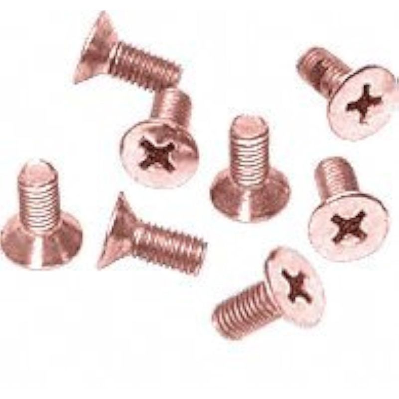 CRL Polished Copper Phillips 6 mm x 12 mm Cover Plate Flat Head Screws ...