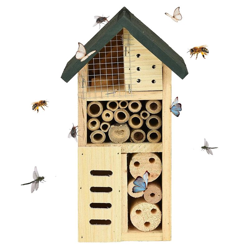 ASAB Insect Hotel Bug House Chalet Backyard Garden Outdoor Natural Wood ...
