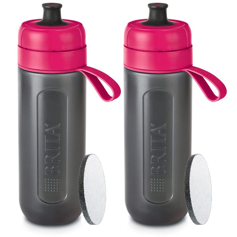 Brita Portable Water Filter Bottle, 2-Bottle Set, 20.3 fl oz (600 ml ...