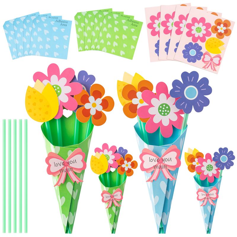 BeYumi Flower Bouquet Craft Kit - 72Pcs Mother's Day Flower Bouquet ...