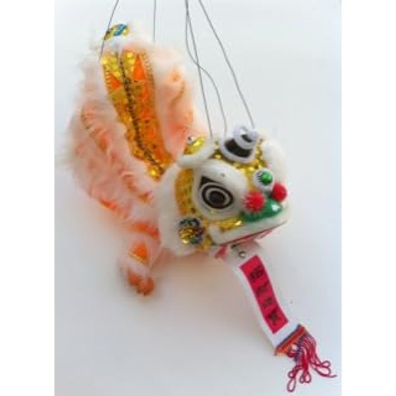 Feng Shui Chinese New Year Lion Dragon Dance Marionette Puppet, Velvet ...