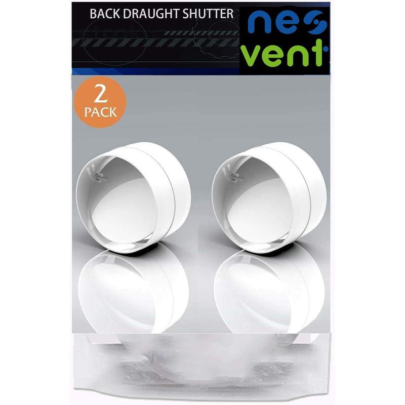 2 x 100mm Backdraught Shutter Flap 4-inch Non-Return Valve Damper Flap ...