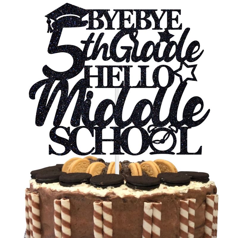 Bye Bye 5th Grade Hello Middle School Cake Topper, Next Stop Middle ...