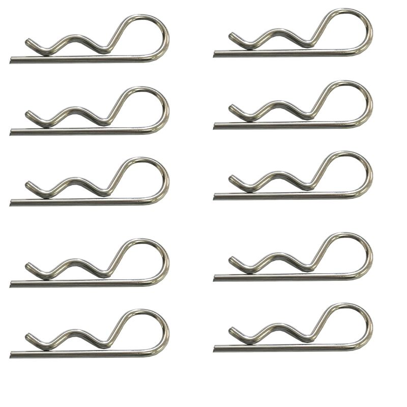 Pack of 10 x R Pins Shaft Retaining Beta Pin Stainless Steel Hair ...