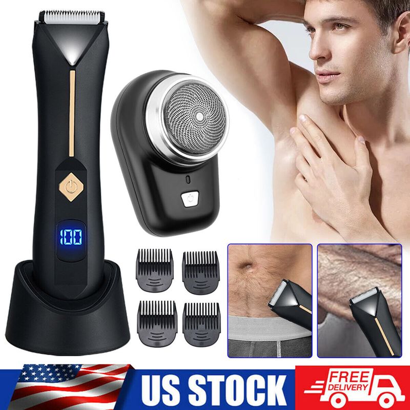 Electric Men's Manscaping Pubic Hair Removal Trimmer Groin Ball Shavers ...