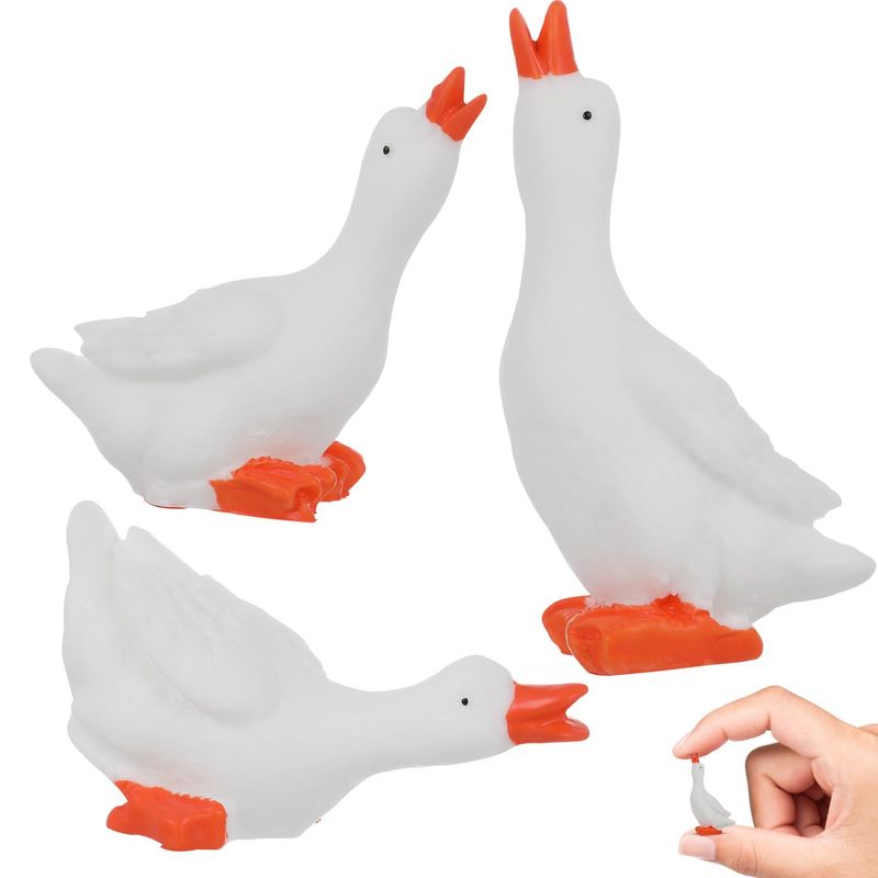 Kisangel 12pcs Mini Goose Figurines Miniature Goose Model Toys Tiny ...