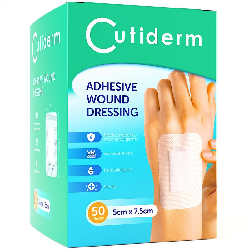 Cutiderm Sterile Adhesive Wound Dressing 5cm x 7.5cm - Box of 50 ...
