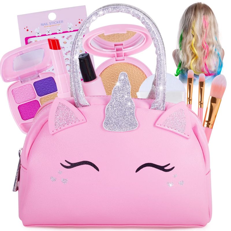 Pretend Play Makeup Kit for Little Girls with Unicorn Purse: Fake (Not ...