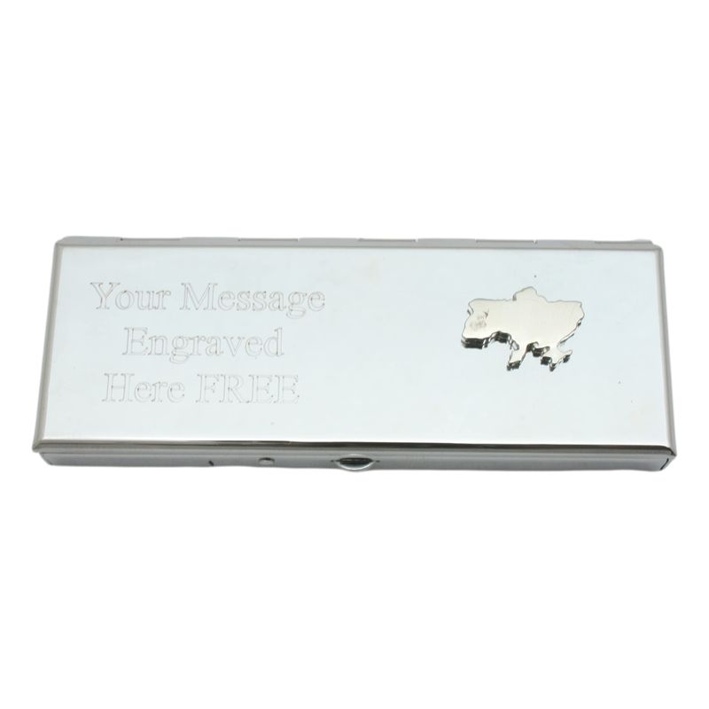 Ukraine Outline Map 7 Day Pill Box & Mirror with Free Engraving Message ...