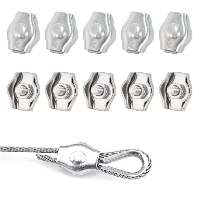 3mm Simplex Bolt Wire Rope Clip,10Pieces Stainless Steel Cable Clamp ...
