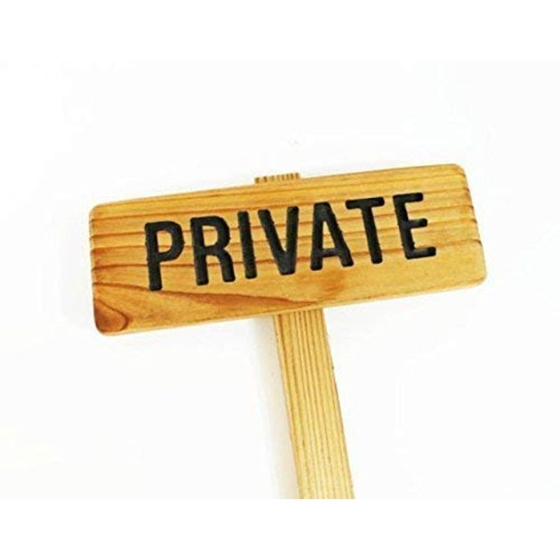 PRIVATE Yard Sign, Cedar Wood Stake Sign, Routed Black Private Sign ...
