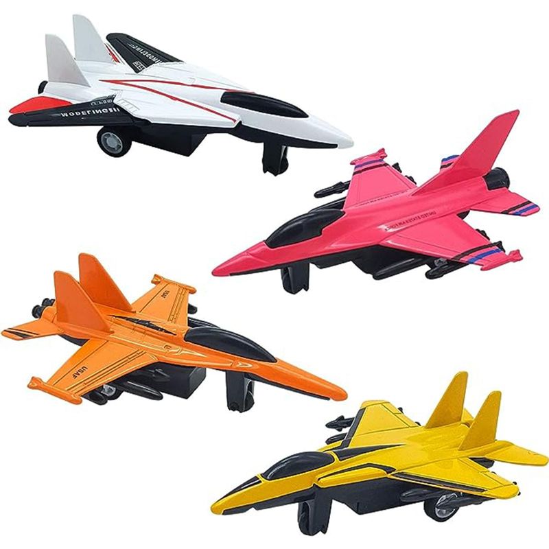 Tcvents 4 Pack Diecast Airplane Toys for 3 4 5 6 Year Old Boys, Pull ...