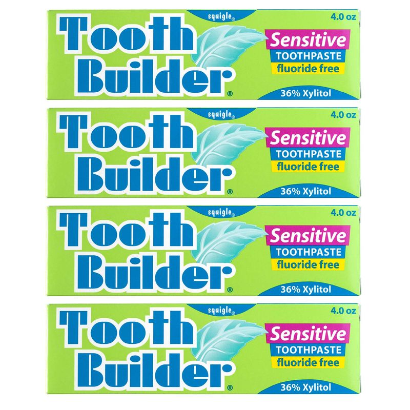 Squigle Tooth Builder Sensitive Toothpaste - 36% Natural Xylitol, SLS ...