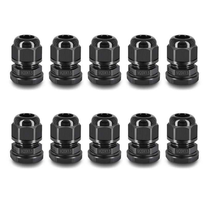 NineLeaf 10 Piece Waterproof Cable Glands Joints Adjustable 6-12mm ...
