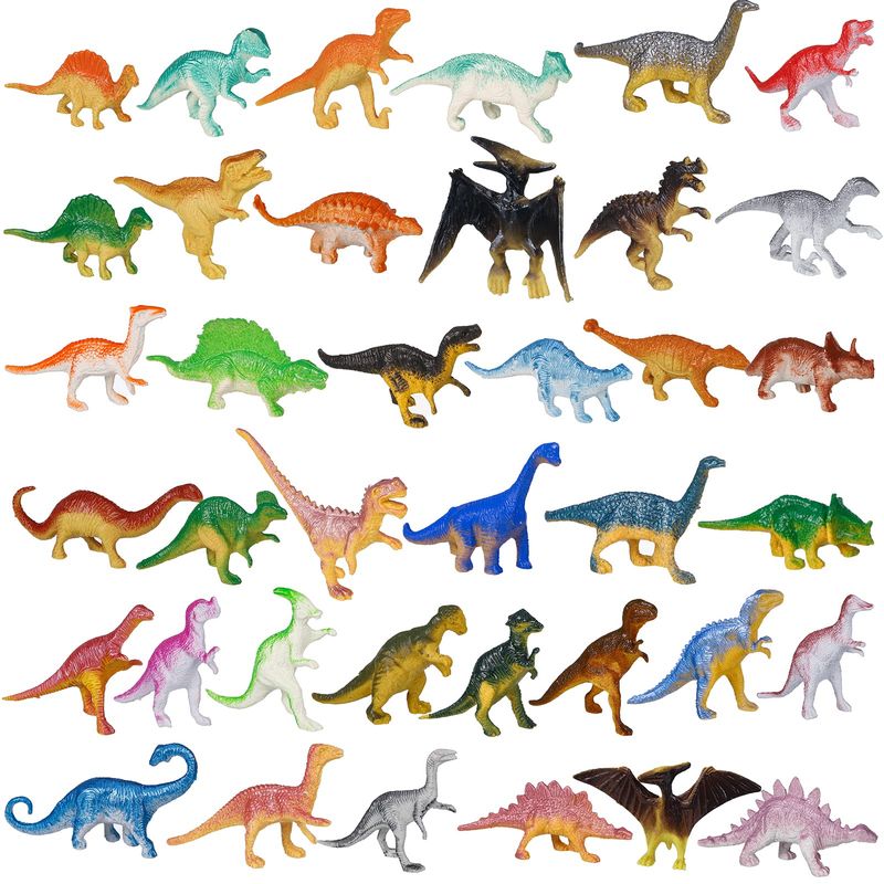 39Pcs Mini Dinosaur Toys, Dinosaurs Play Set Plastic Realist Dinosaur ...