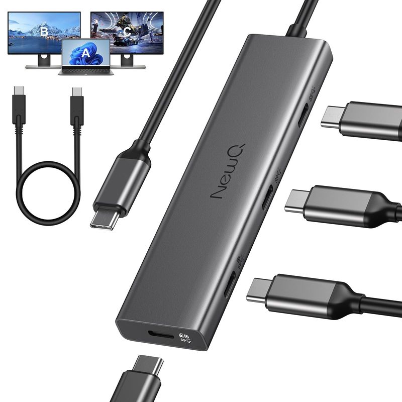 USB C Monitor Hub, Support USB C Power Monitor and Portable Monitor ...