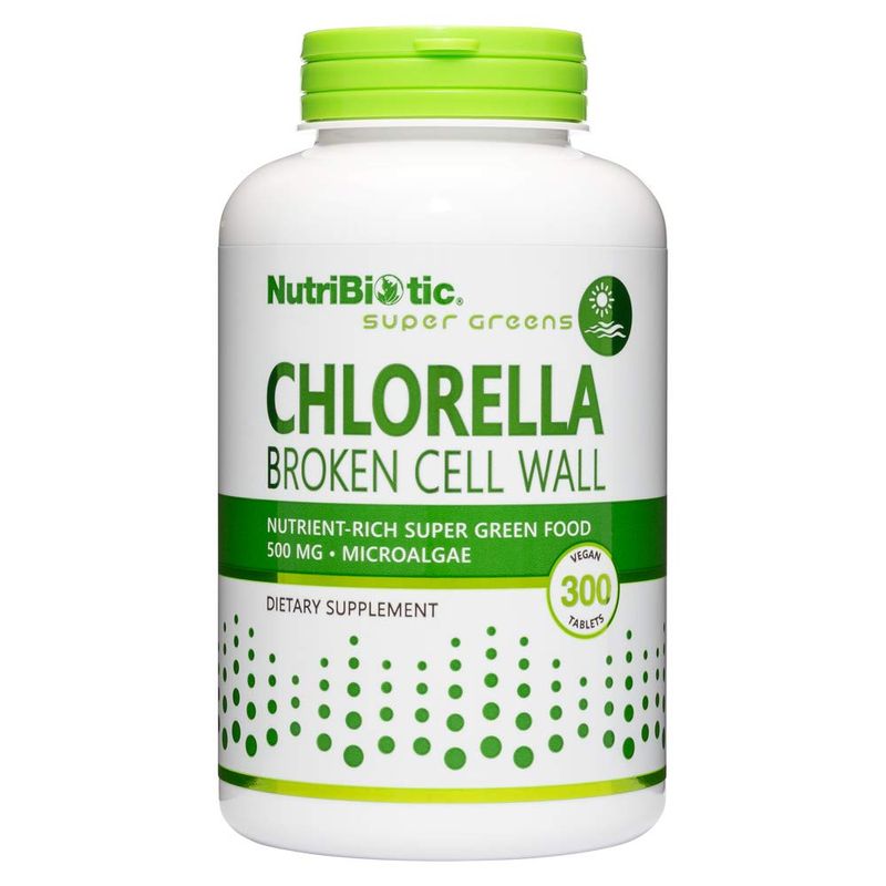 NutriBiotic- Chlorella Super Green Food 500 mg 300 Tabs | Broken Cell ...