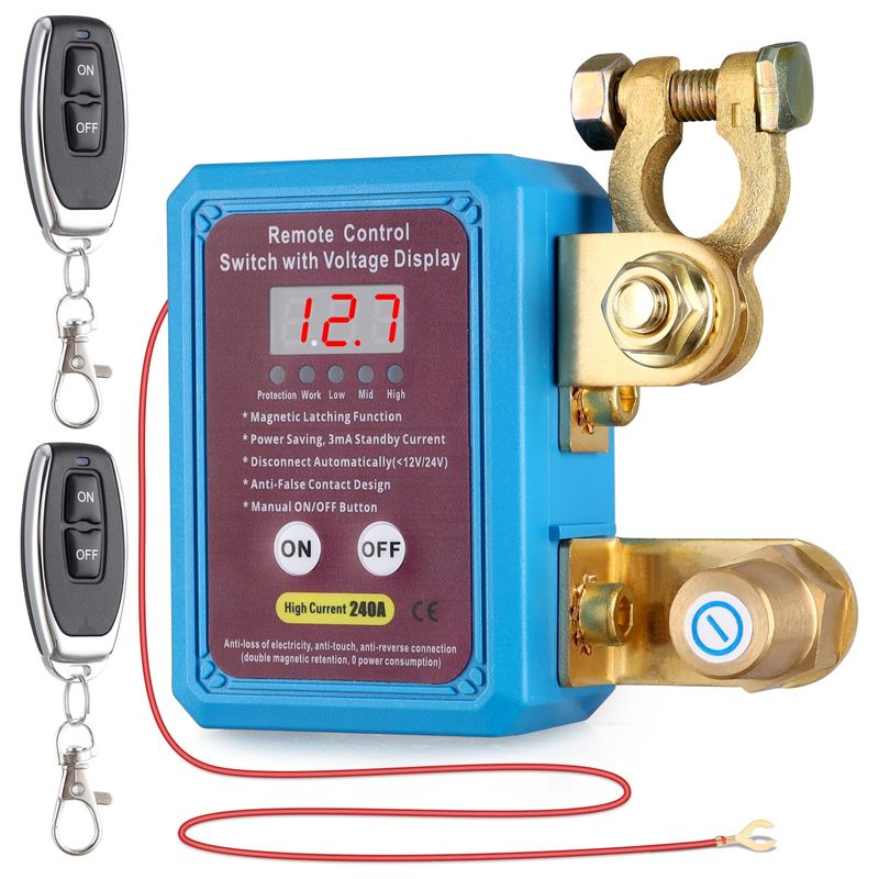 Rupse Remote Kill Switch for Car, Battery Kill Switch Remote Battery ...