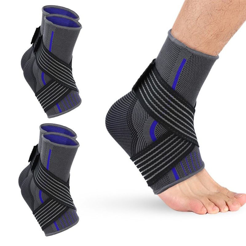 Ankle Support Brace, 1 Pairs Adjustable Ankle Brace Wrap Strap, Ankle ...