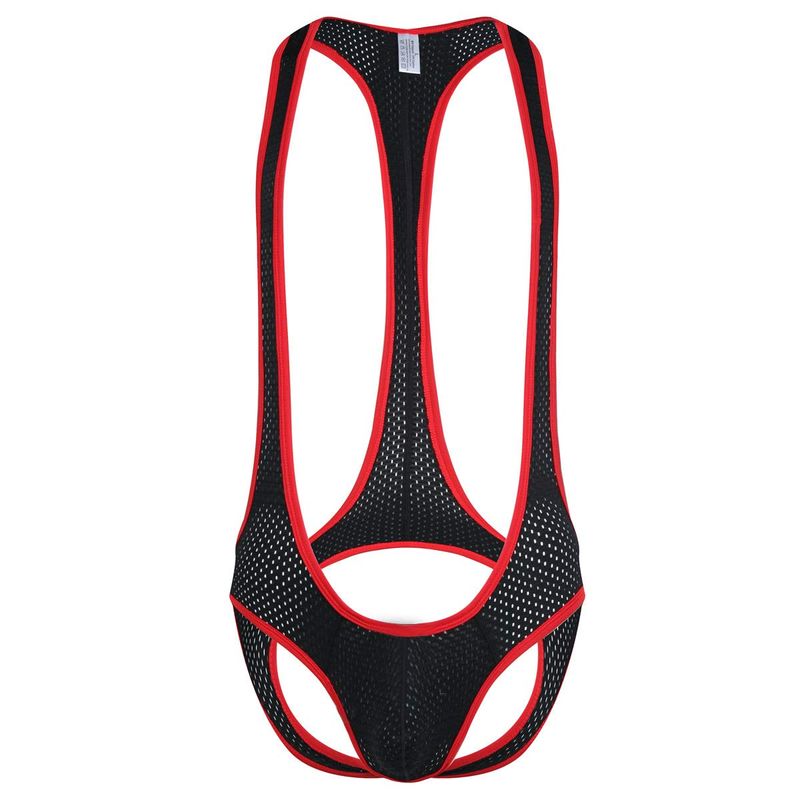 QiaTi Men's Leotard Bodysuit Thong Stretch Wrestling Singlet Jumpsuit ...
