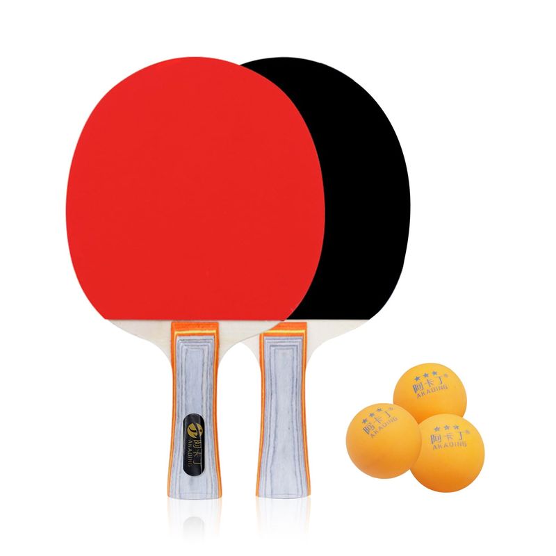 Ping Pong Paddles Set, Portable Table Tennis Bats and Balls, Table Tennis Racket Set with 2 ...
