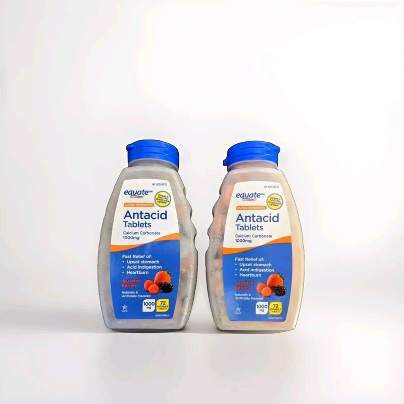 Equate Ultra Strength Antacid 1000mg 72 Chewable Tablet Berry Lot of 2 ...