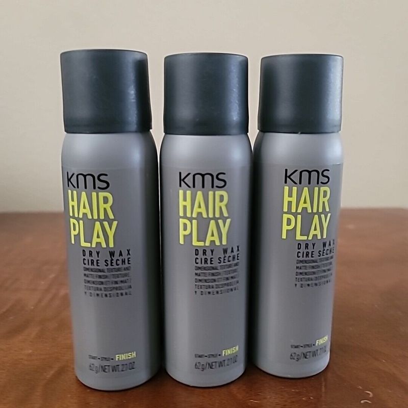 KMS Hair Play Dry Wax 3 Travel Size Bottles 2.1 Oz (6.3 Oz Total Weight ...