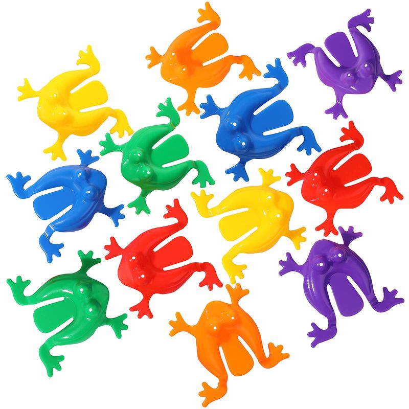 Skylety 12 Pieces Frog Jumping Frogs Toy 2 Inches Plastic Frogs Toy ...