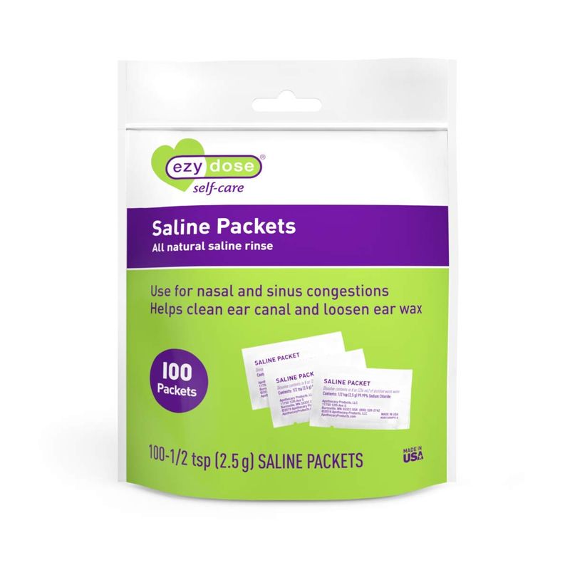 EZY DOSE Saline Nasal Rinse Packets, Individually Wrapped Sinus Refill ...