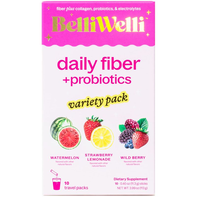 Belli Welli Daily Fiber Supplement Packets with Collagen, Probiotics ...