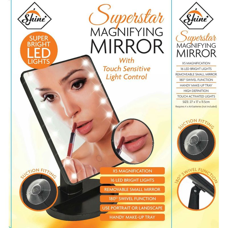 COSMETIC LED TABLE MAKE UP MIRROR- TOUCH CONTROL & 5X MAGNIFYING ...