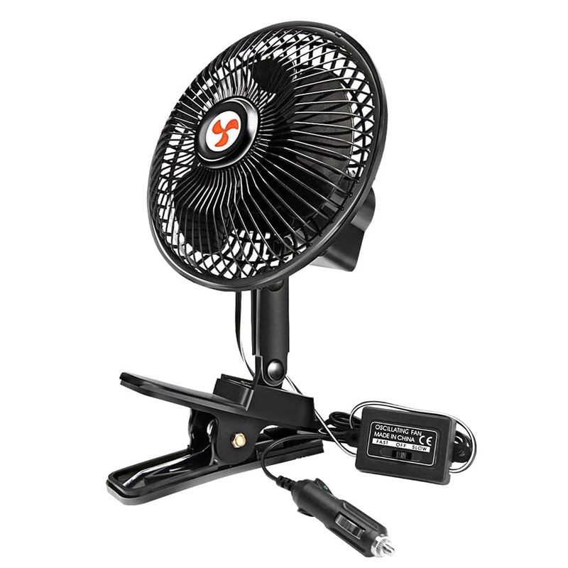 XGGYA 12 Volt Oscillating Fan, 6" Portable Car Fan With Car Cigarette ...