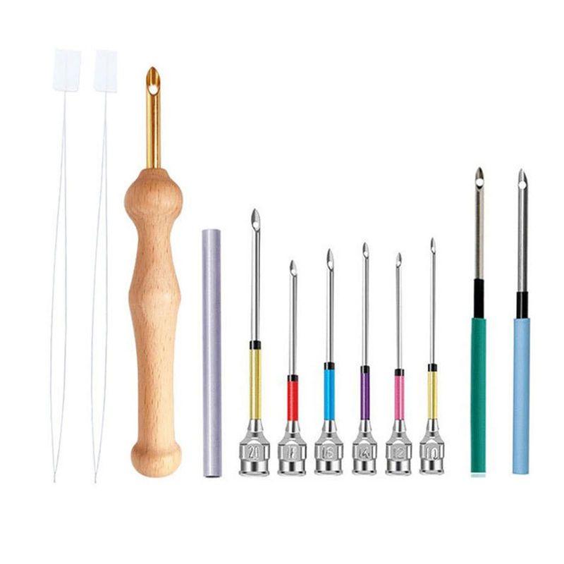 12-Piece Punch Needle Kits, Embroidery Sewing Kit with 7 Sizes of ...
