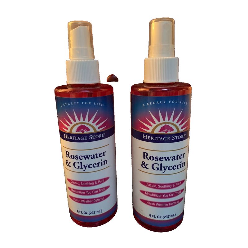 Heritage Store Rosewater & Glycerin TWO (8 oz. spray bottles) HUGE ...